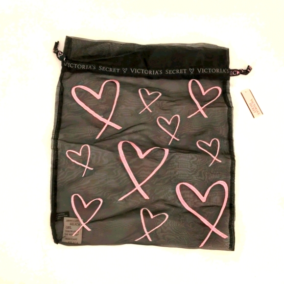 Victoria's Secret | Bags | Nwt New Victorias Secret Mesh Heart Black ...